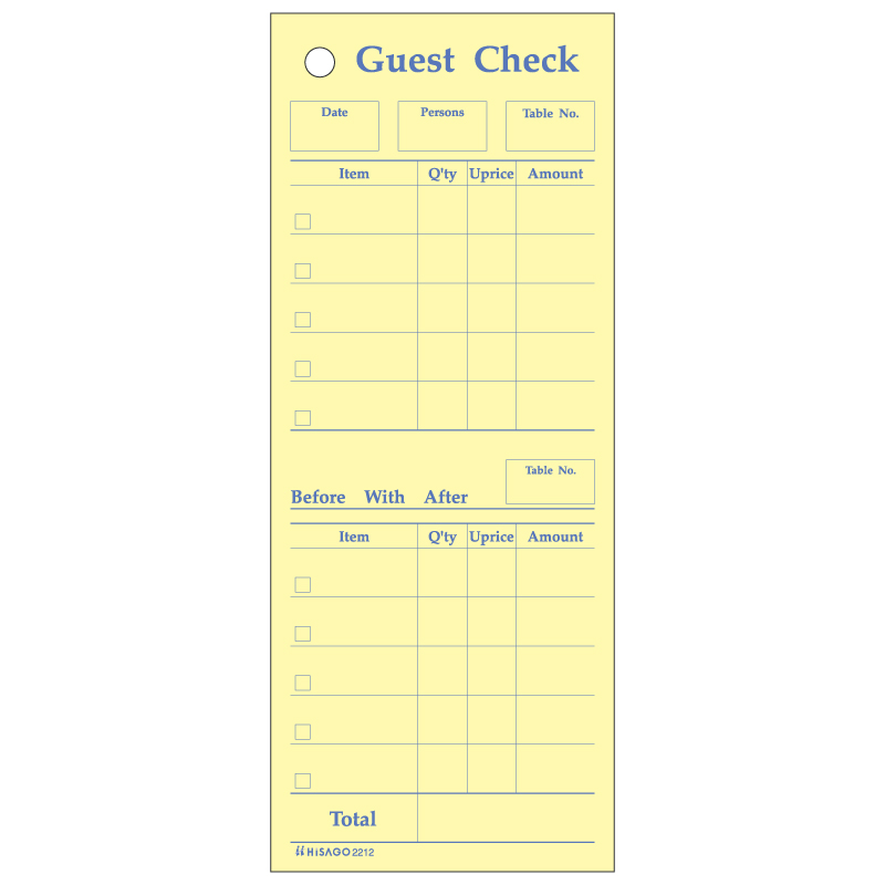 Guest Check 2WAY 2P｜HISAGO ヒサゴ株式会社｜ラベル・伝票・雑貨・ラミネーター