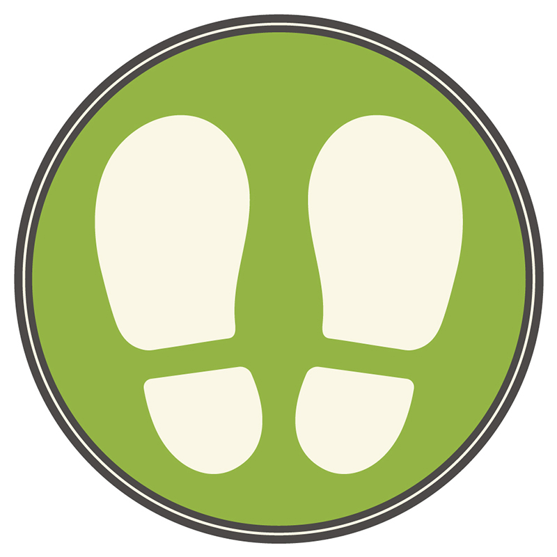 フロア誘導シール 足型 丸 グリーン｜HISAGO ヒサゴ株式会社｜ラベル・伝票・雑貨・ラミネーター